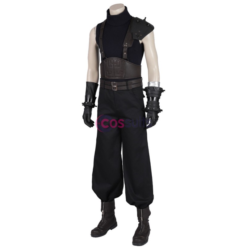Cloud Cosplay Costume Final Fantasy VII Remake Cloud Black Suit - CosSuits